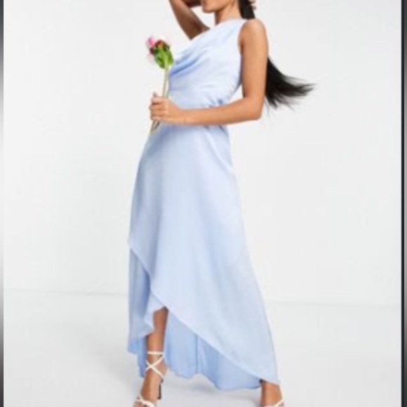 ASOS | Dresses | Light Blue One Shoulder Maxi Dress Beautiful For A Spring Wedding | Poshmark